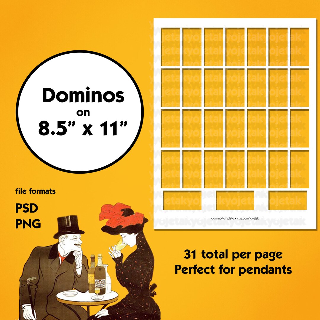 Domino TEMPLATE Instant Download Make Your Own Pendant Sheet - Etsy