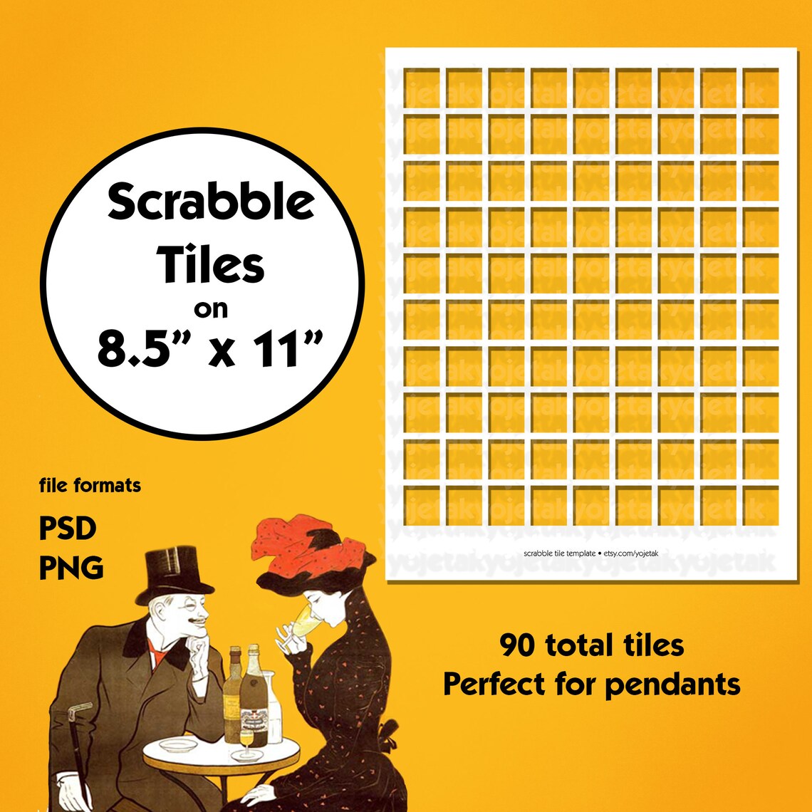 Scrabble Tile TEMPLATE Instant Download Make Your Own Pendant Sheet - Etsy