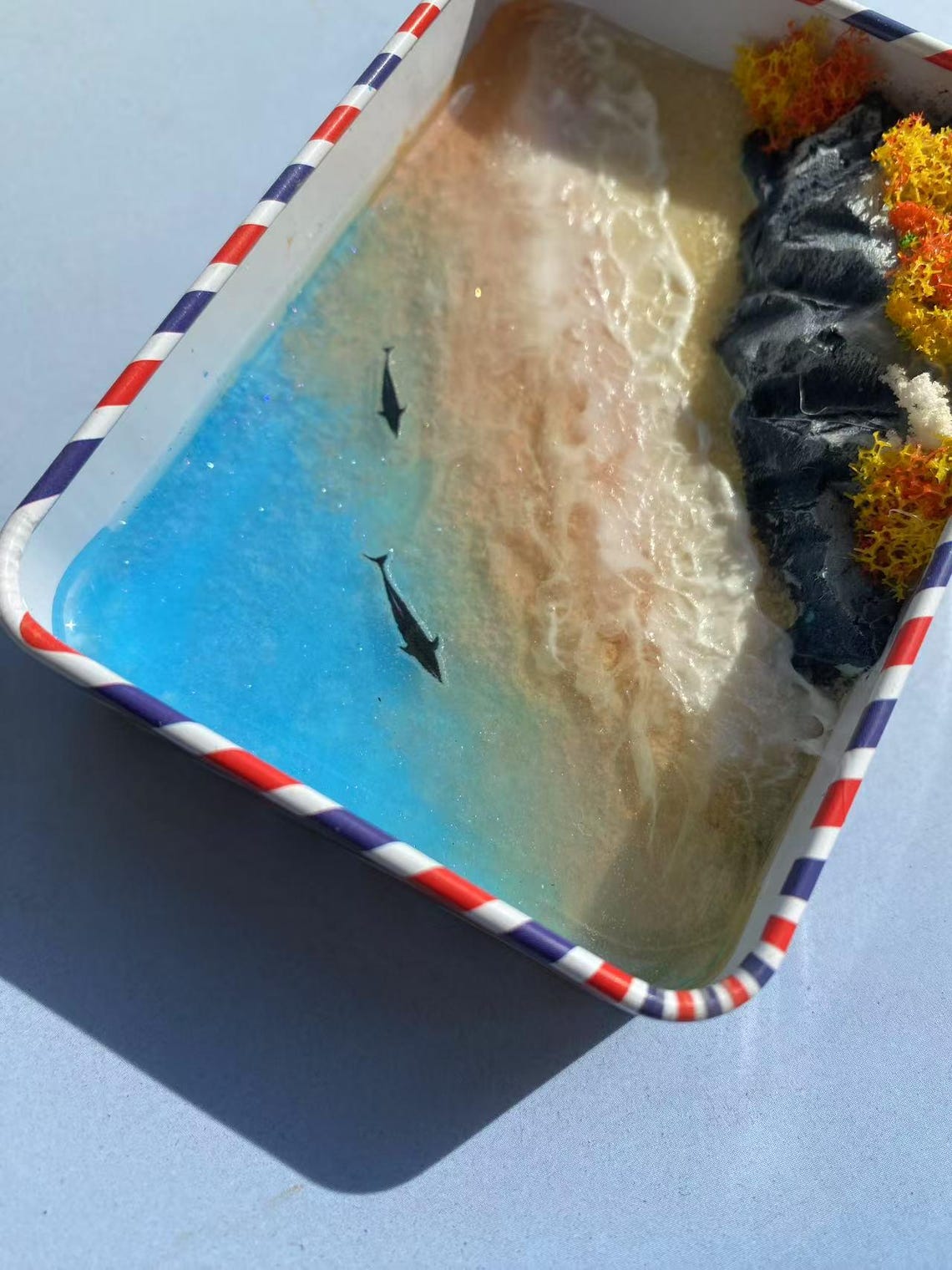 Miniature Resin Art, Ocean Art, Resin Miniature Sea, Beach Art, Coastal ...