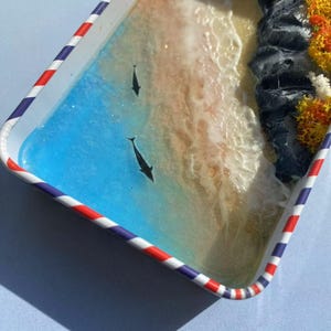 Miniature Resin Art, Ocean Art, Resin Miniature Sea, Beach Art, Coastal ...
