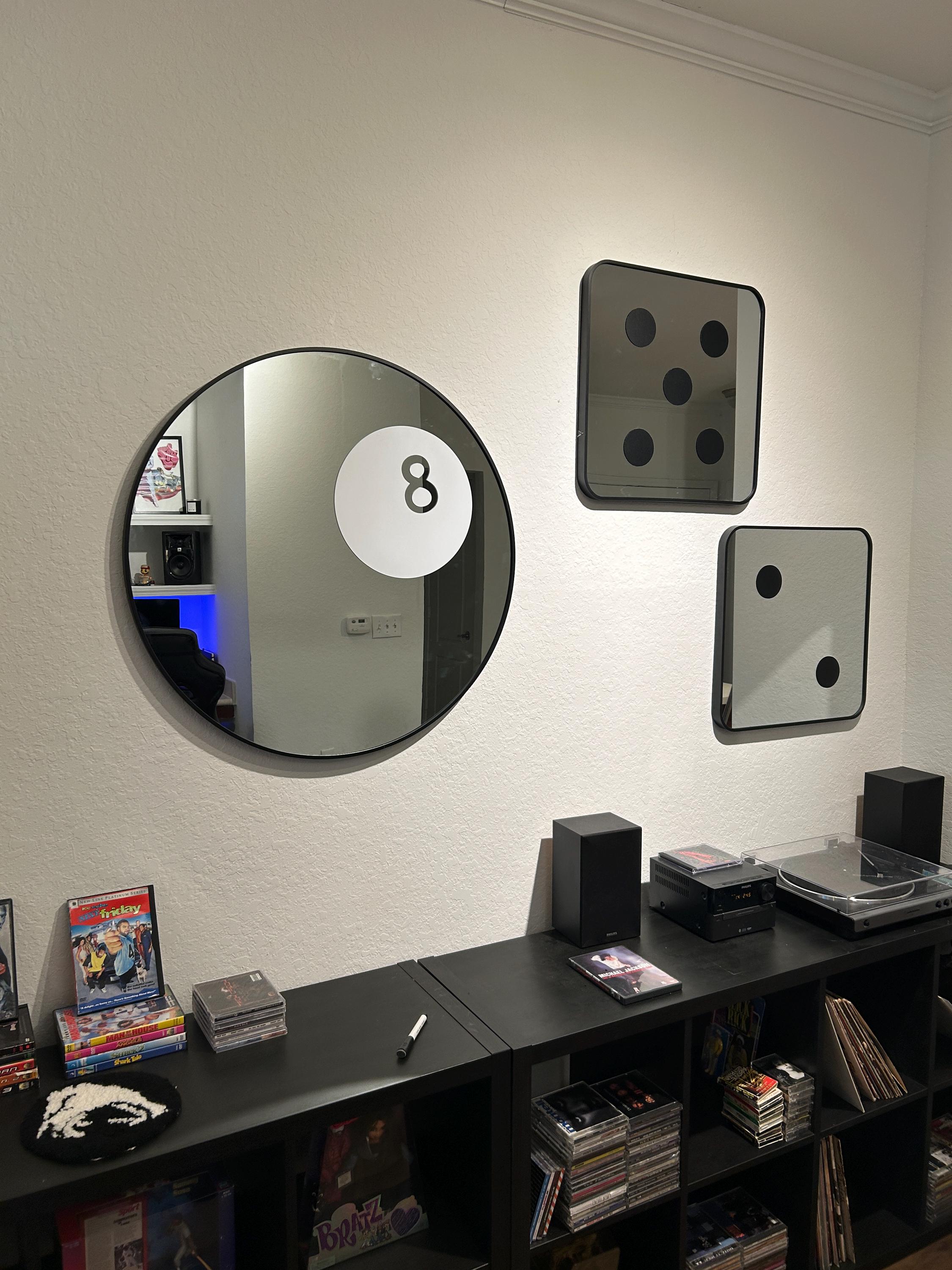 8 Ball Mirror Decorative Wall Art - Etsy