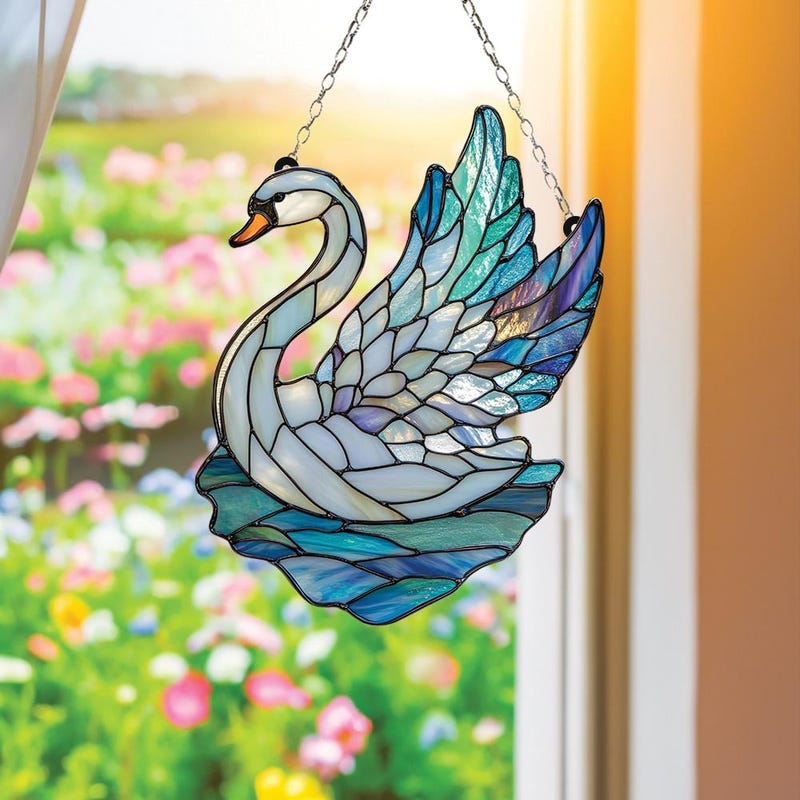 Glass Swan - Etsy