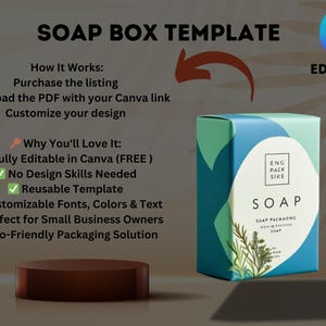 Soap Packaging Box Template Editable in Canva, Printable Soap Packaging ...