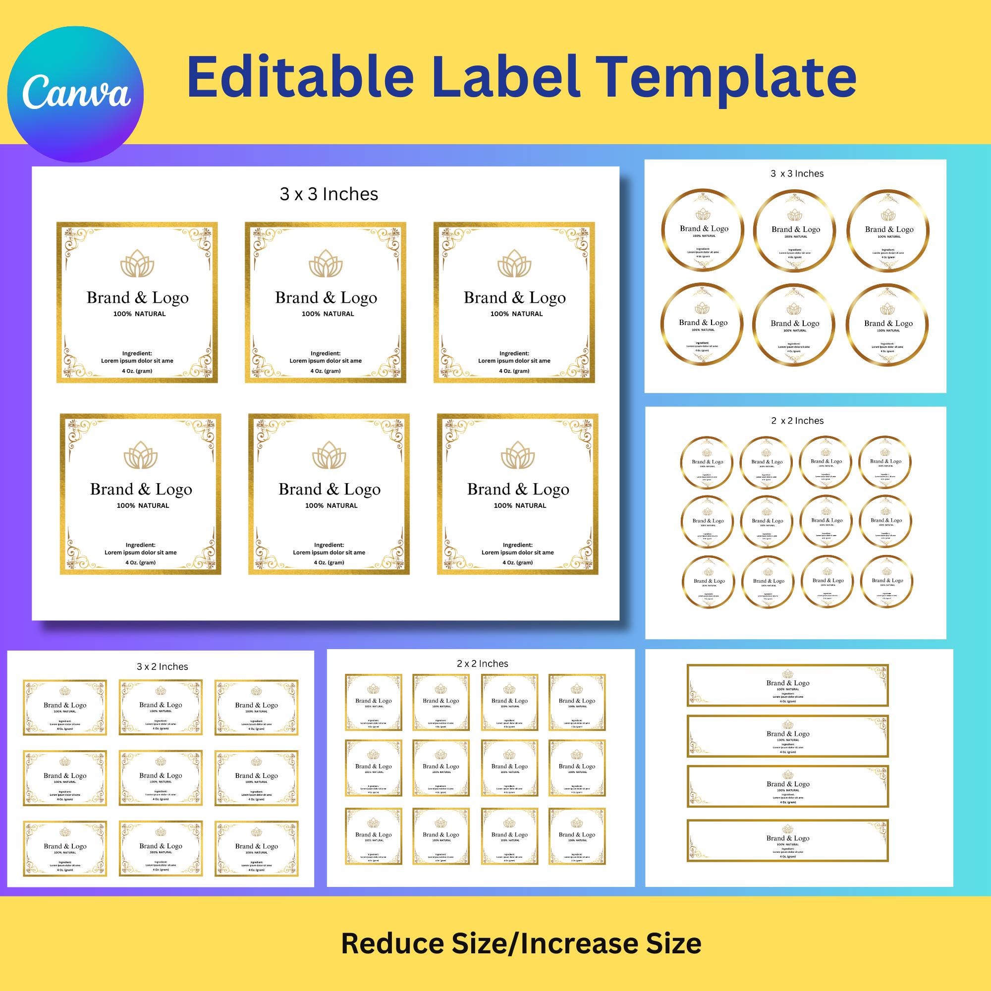 Elegant Soap Label Templates, Editable Soap Packaging Label Template in ...