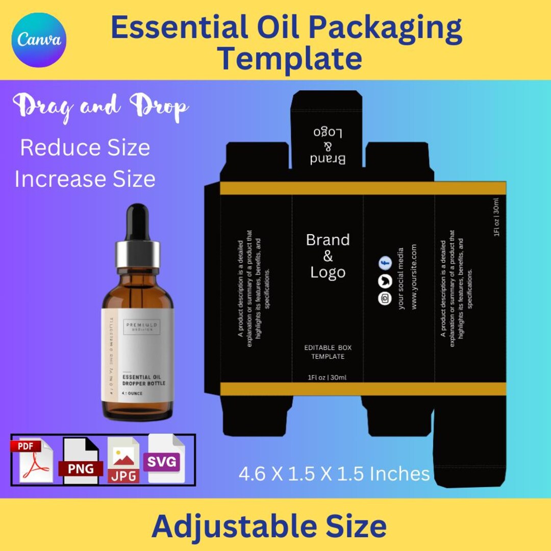 Luxury Cosmetic Packaging Box Template, Printable Cosmetic Box Template ...