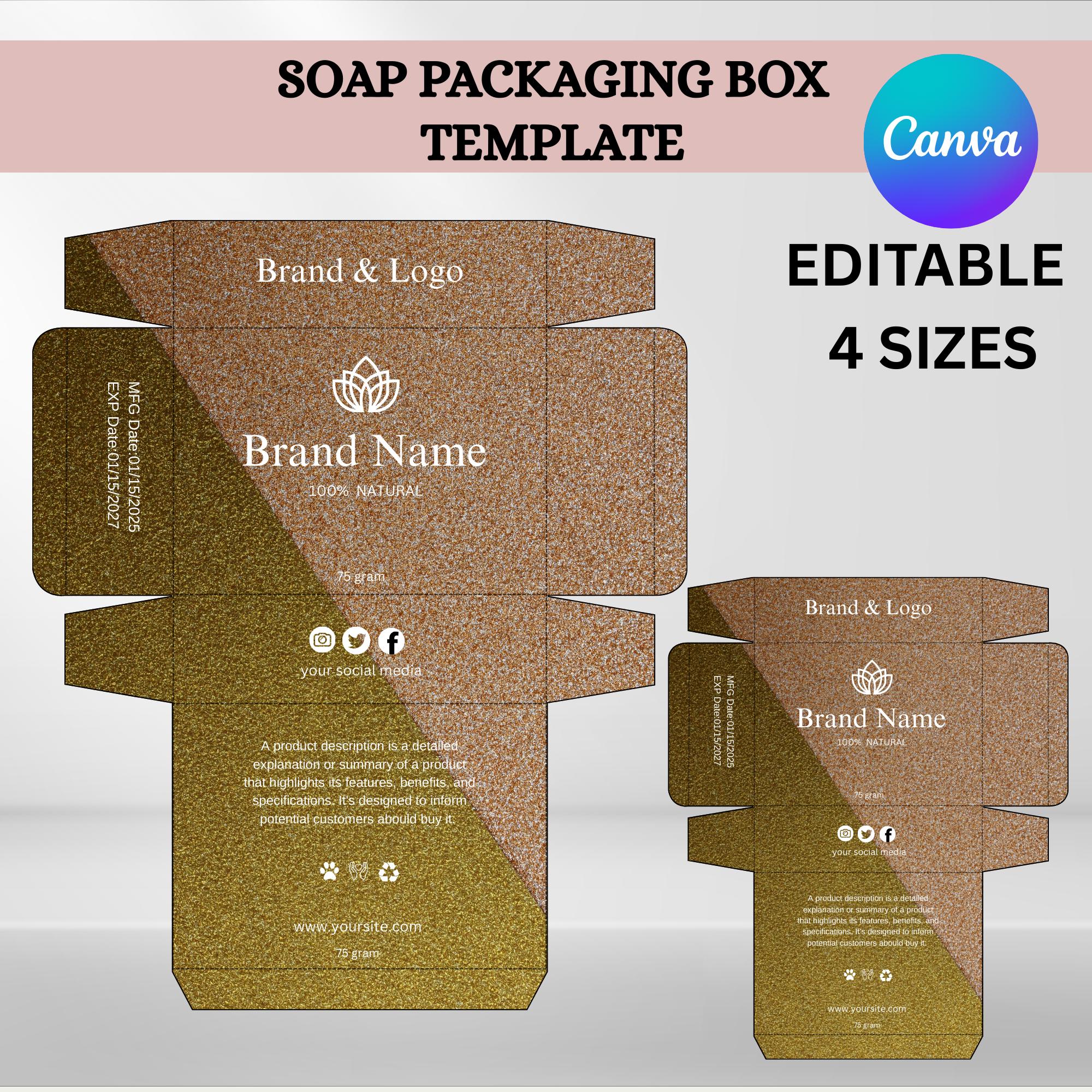 Editable Soap Packaging Box Template – Custom Canva Box Design for ...