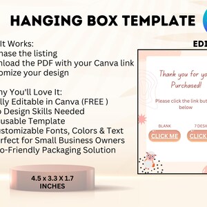 Editable Packaging Box Templates in Canva, Printable Hanging Box ...