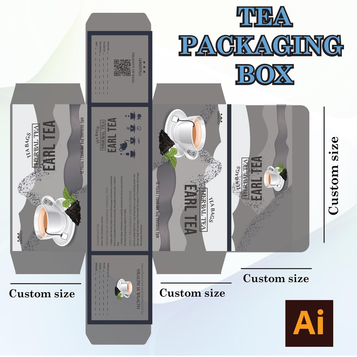 Custom Herbal Tea Packaging Design | Elegant Custom Tea Packaging Box ...