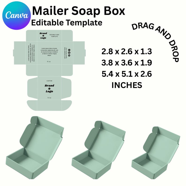 Soap Box Templates for Canva, Editable Soap Packaging Templates, Custom ...
