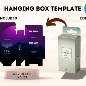 Editable Packaging Box Templates in Canva, Printable Hanging Box ...