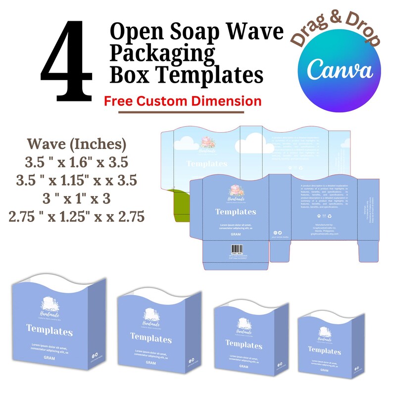 Editable Soap Packaging Templates Canva | Soap Box & Label Bundle ...