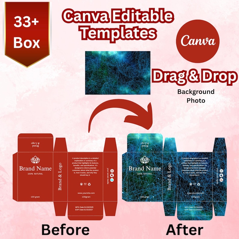 Soap Packaging Templates for Canva, Editable Soap Box Templates, Custom ...