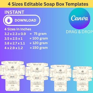 Soap Box Template for Canva, Editable Soap Packaging Box Template ...