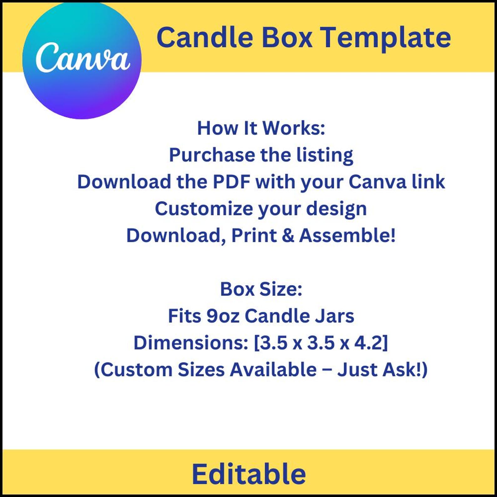 Candle Packaging Box Template | DIY Printable Candle Box for Small ...