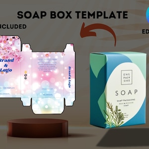 Soap Packaging Box Template Editable in Canva, Printable Soap Packaging ...