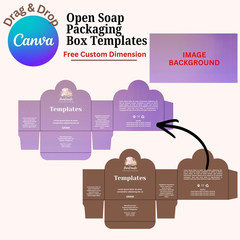 Editable Soap Box Template Canva, Soap Packaging Box Template ...