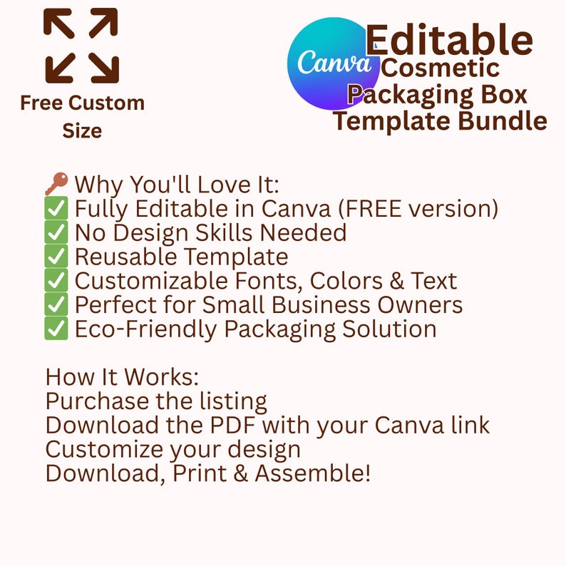 Editable Lipstick Packaging Box Template for Canva, Custom Lip Gloss ...