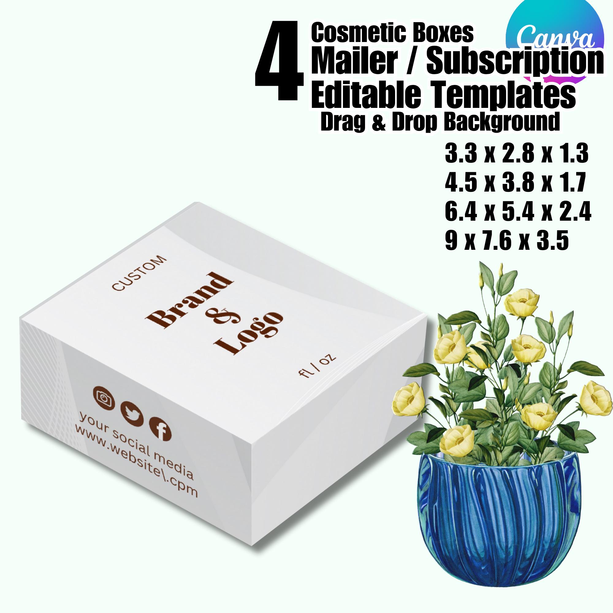 Editable Rectangular Mailer Box Template for Canva, Custom Subscription ...