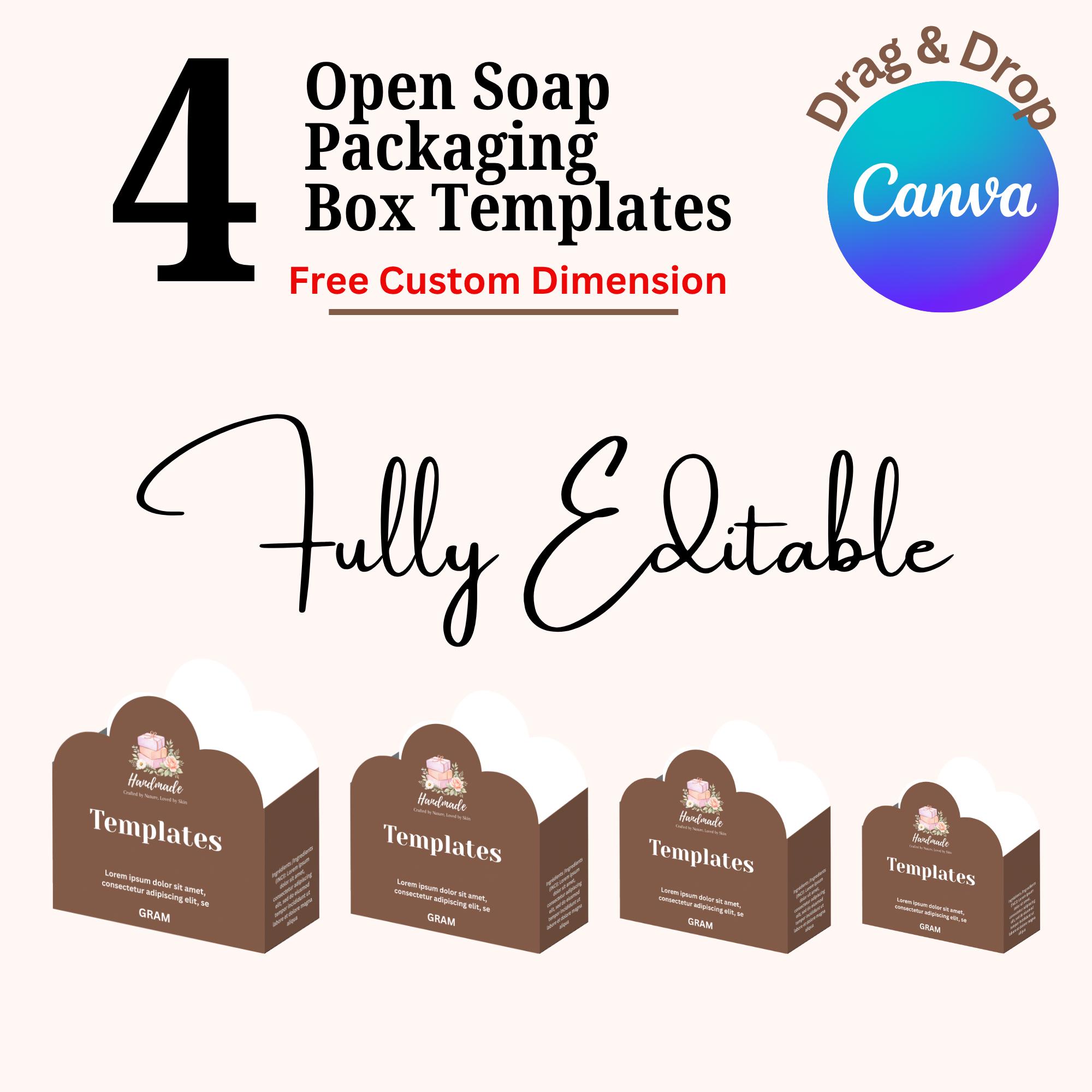 Editable Soap Box Template Canva, Soap Packaging Box Template ...