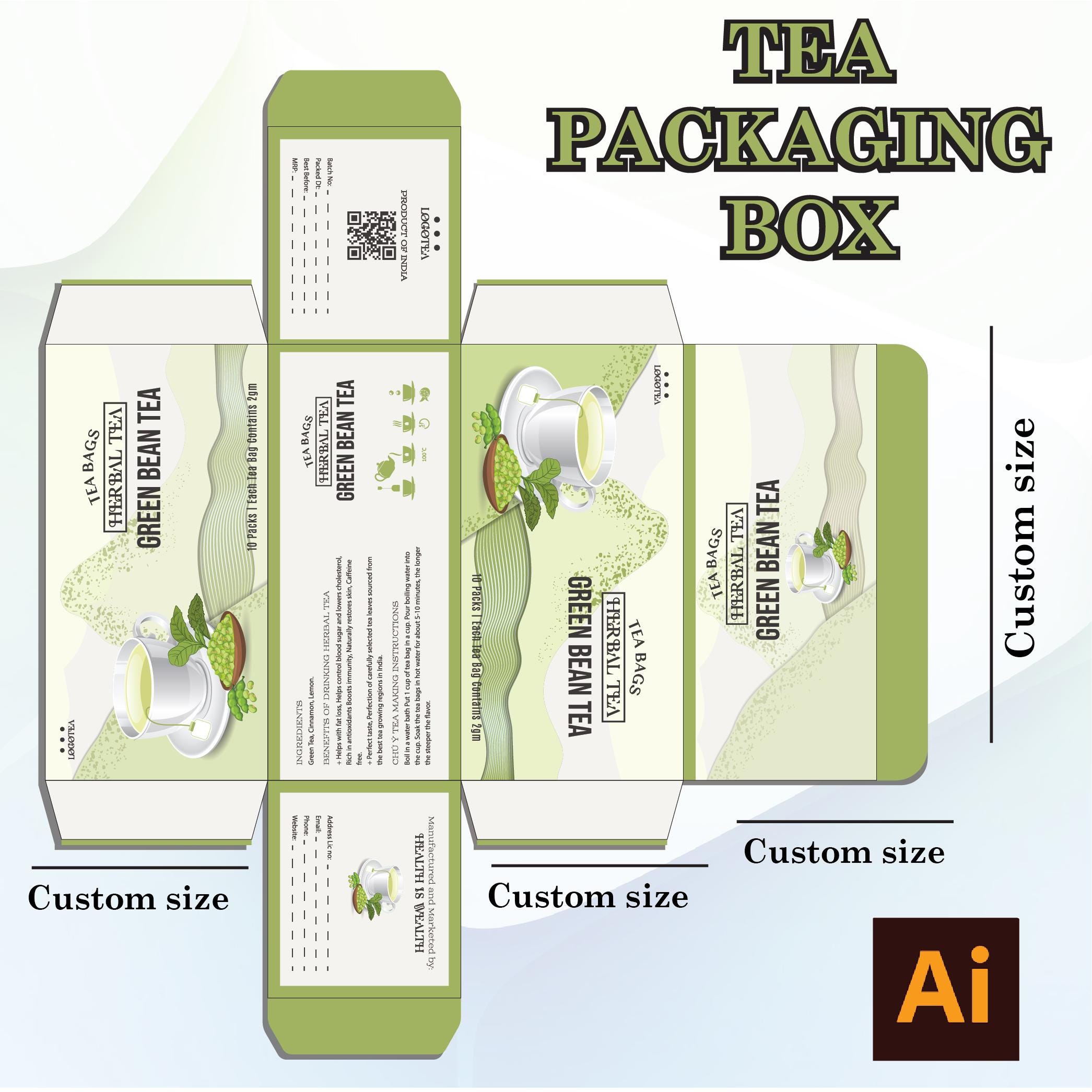 Custom Herbal Tea Packaging Design | Elegant Custom Tea Packaging Box ...