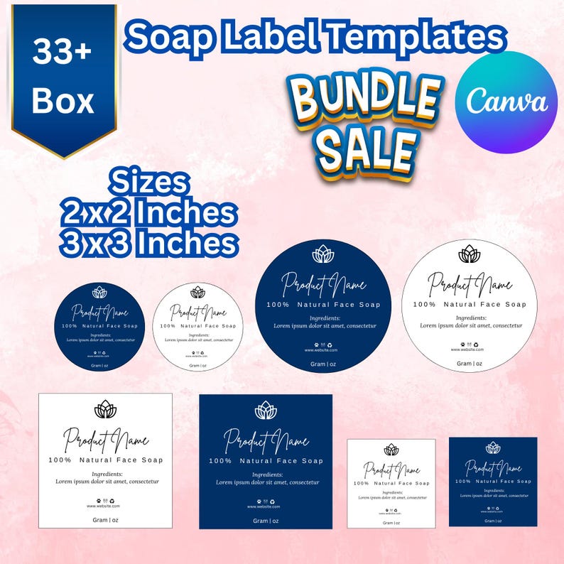 Editable Soap Packaging Templates for Canva, Soap Branding Kit Design ...