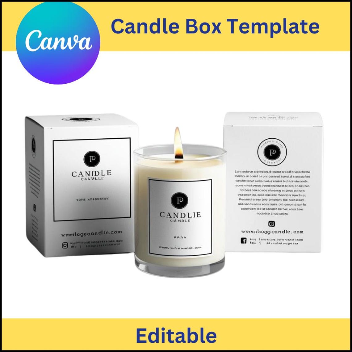 Candle Packaging Box Template | DIY Printable Candle Box for Small ...