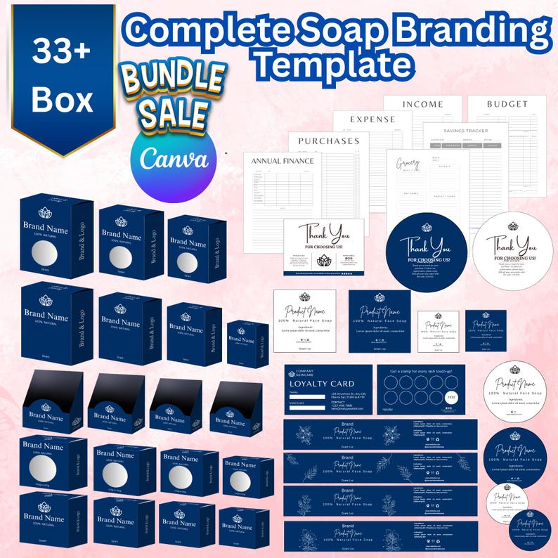 Editable Soap Packaging Templates for Canva, Soap Branding Kit Design ...