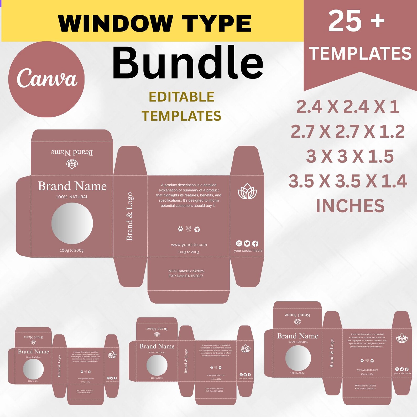 Soap Packaging Templates for Canva, Editable Soap Box Templates, Custom ...