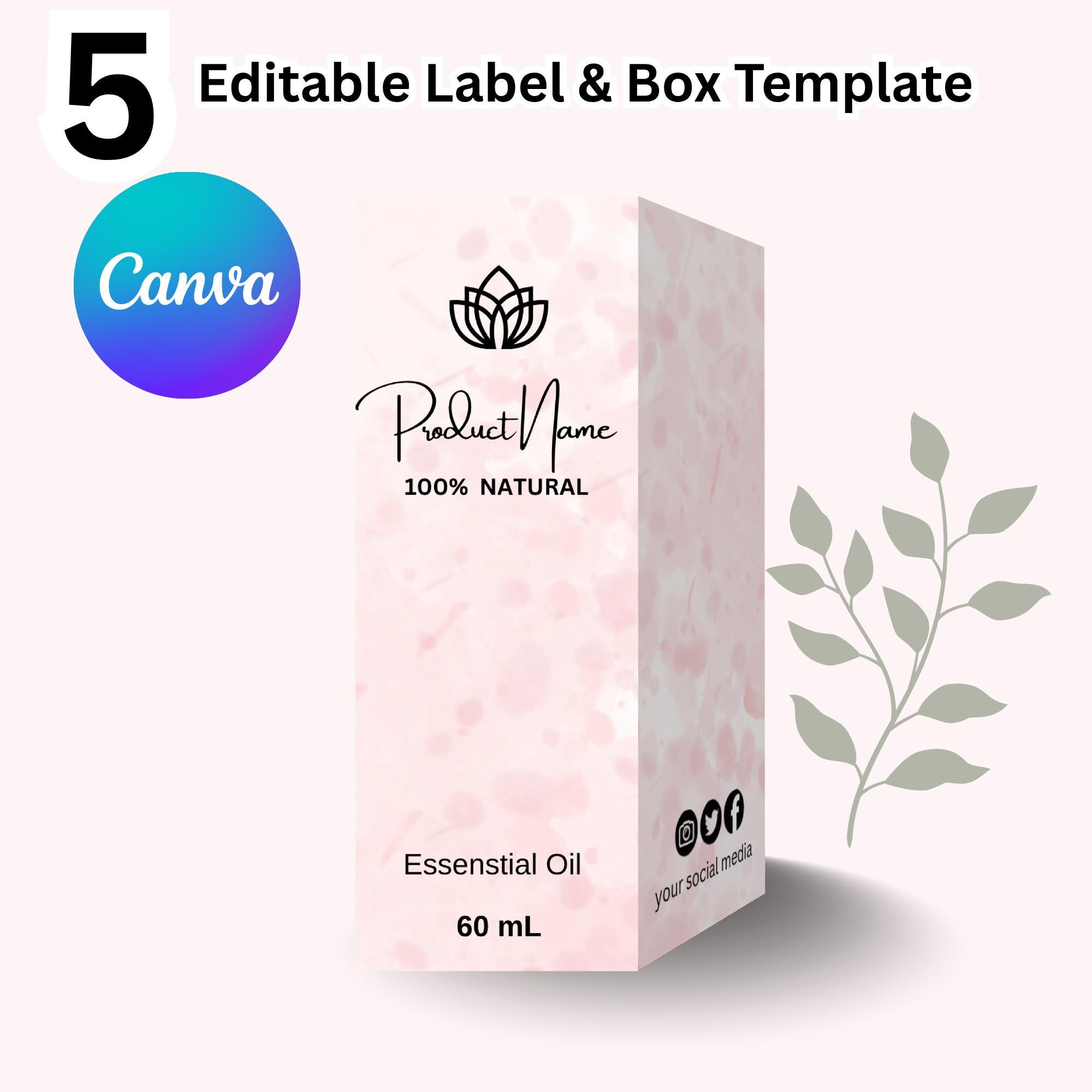 Editable Cosmetic Label & Box Template Bundle for Canva, Custom ...