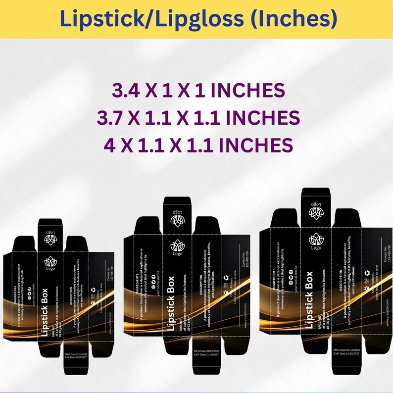 Cosmetic Packaging Box Template for Canva, Custom Beauty Product Box ...