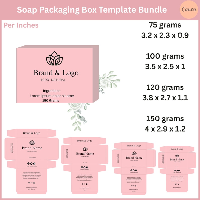 Packaging Box Templates for Branding Kit, Editable Box Design Template ...