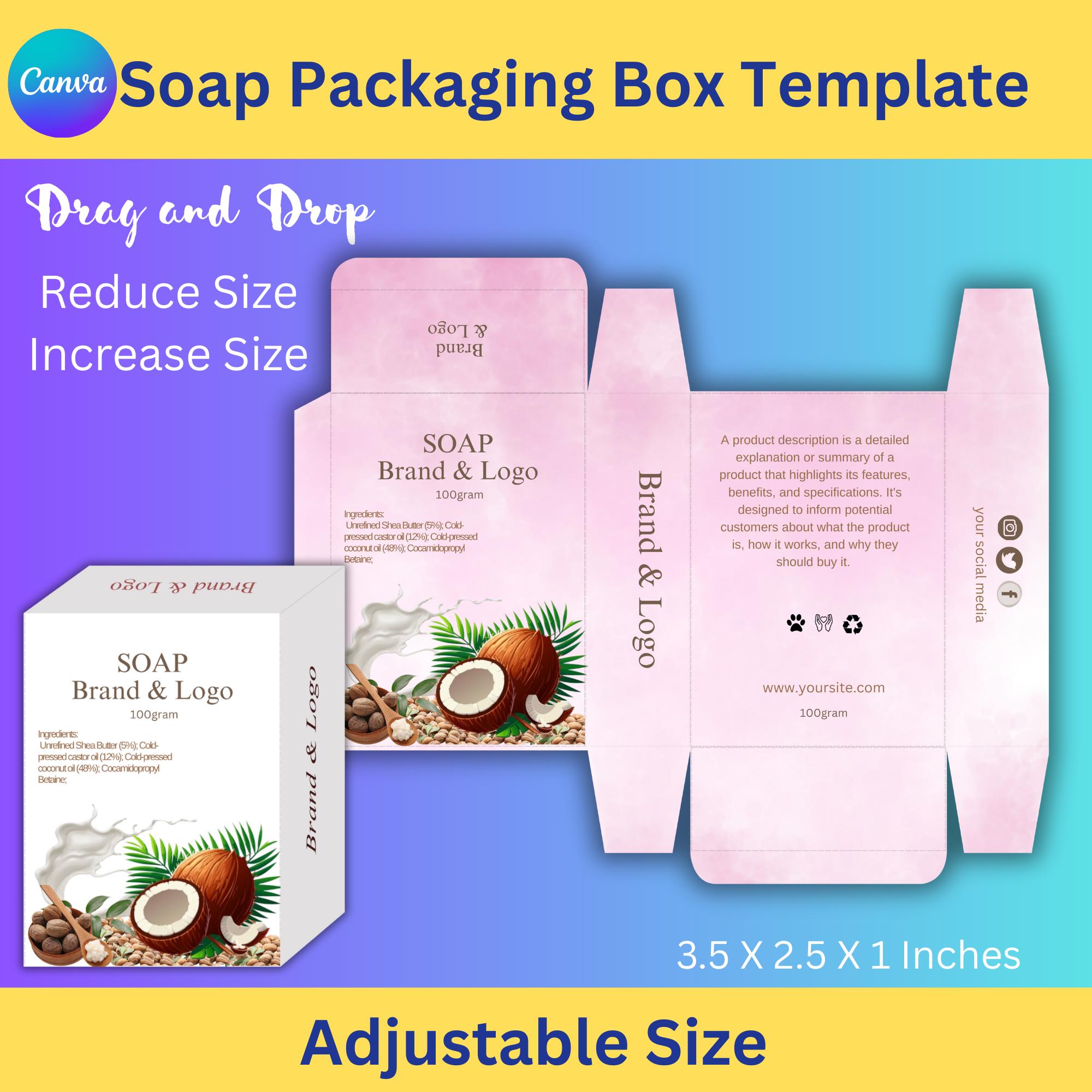 Soap Packaging Box Template Editable in Canva, Modern Soap Packaging ...