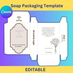 Soap Packaging Box Template | Editable Soap Box Design in Canva | DIY ...