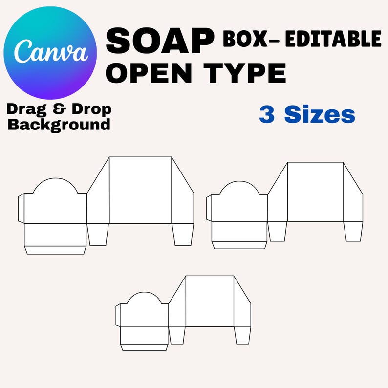 Editable Soap Box Dieline Templates for Canva, Printable Flat Soap ...