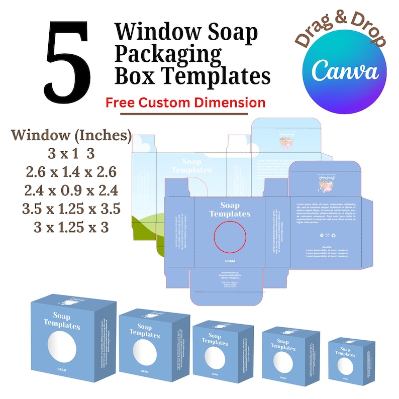 Editable Soap Packaging Templates Canva | Soap Box & Label Bundle ...
