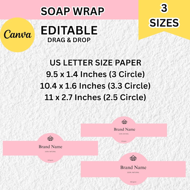 Editable Soap Packaging Box Template for Canva, DIY Soap Box Label ...