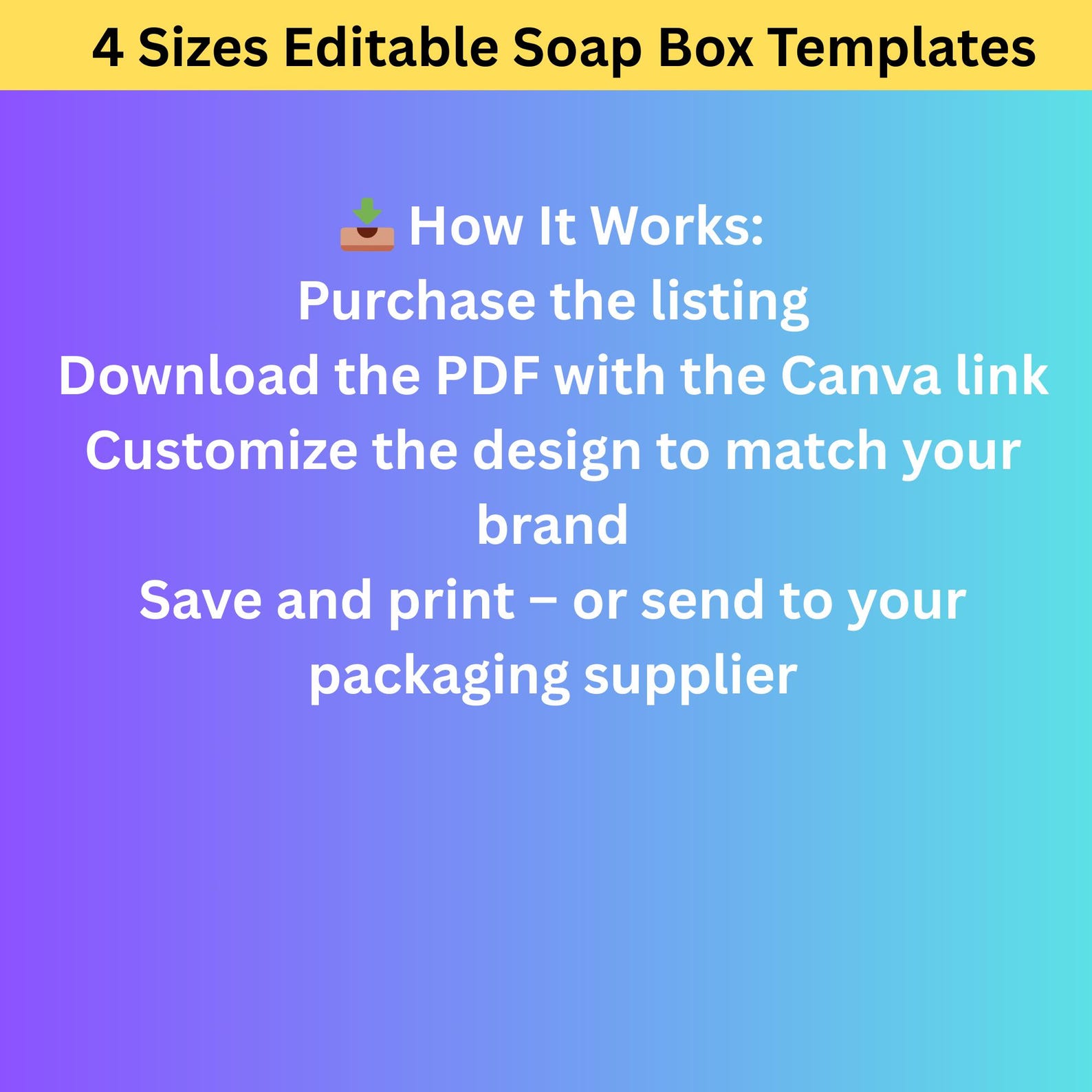Soap Box Template for Canva, Editable Soap Packaging Box Template ...