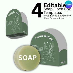 Editable Half Soap Box Template for Canva, Custom Soap Box Design ...