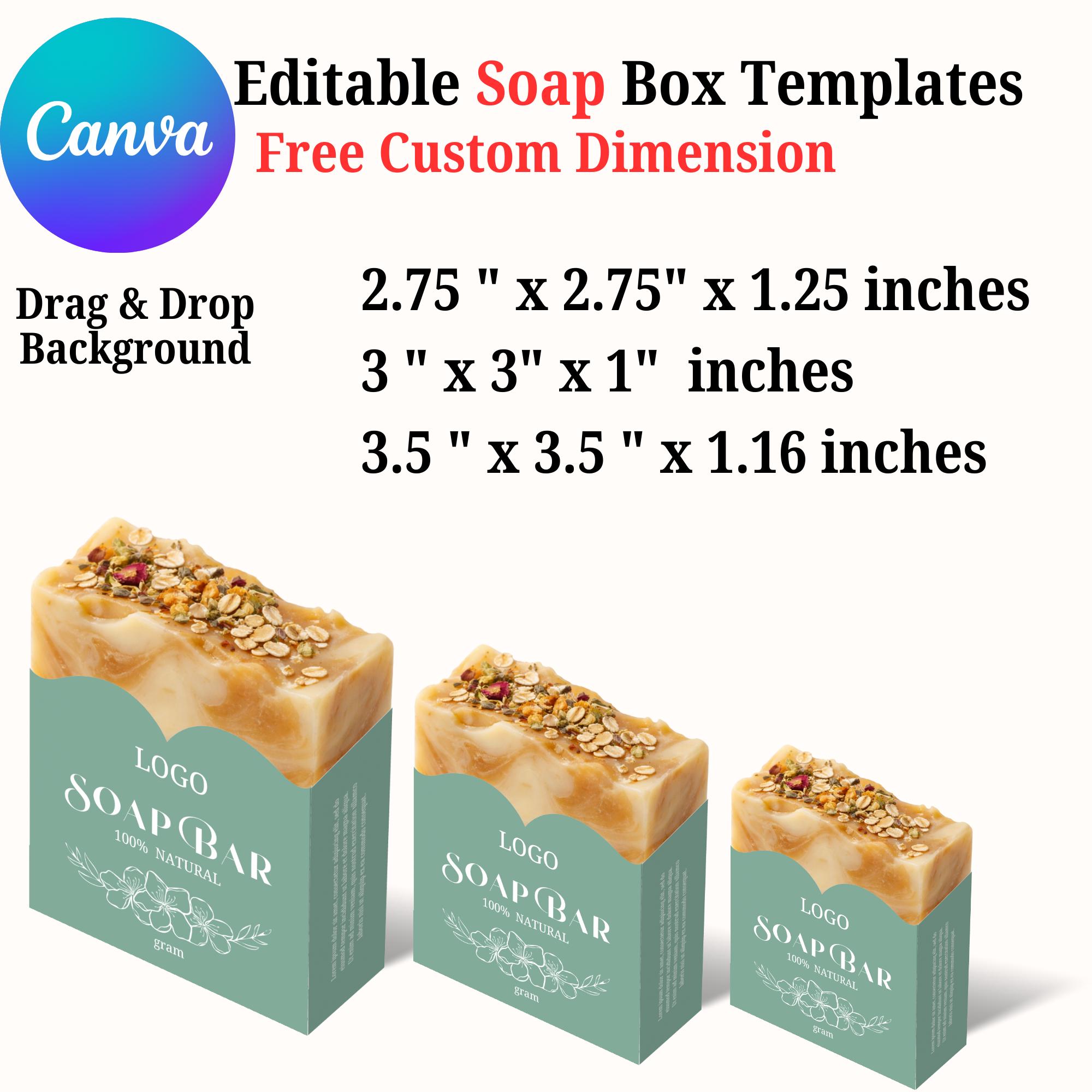 Editable Soap Packaging Box Template Bundle for Canva, Custom Soap Box ...