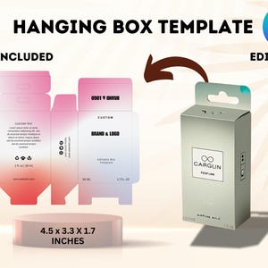 Editable Packaging Box Templates in Canva, Printable Hanging Box ...