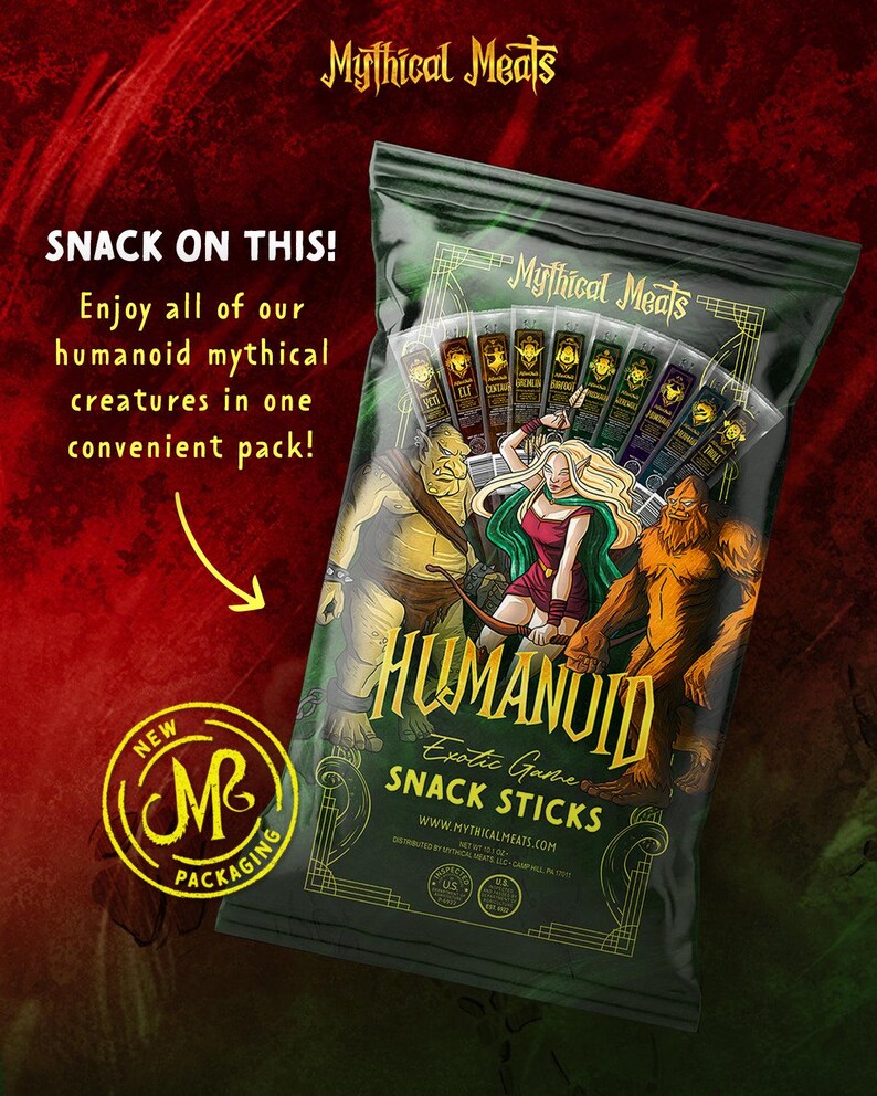 Mythical Meats® Humanoid Variety Pack - Pack of 10 1 OZ. Exotic Game ...