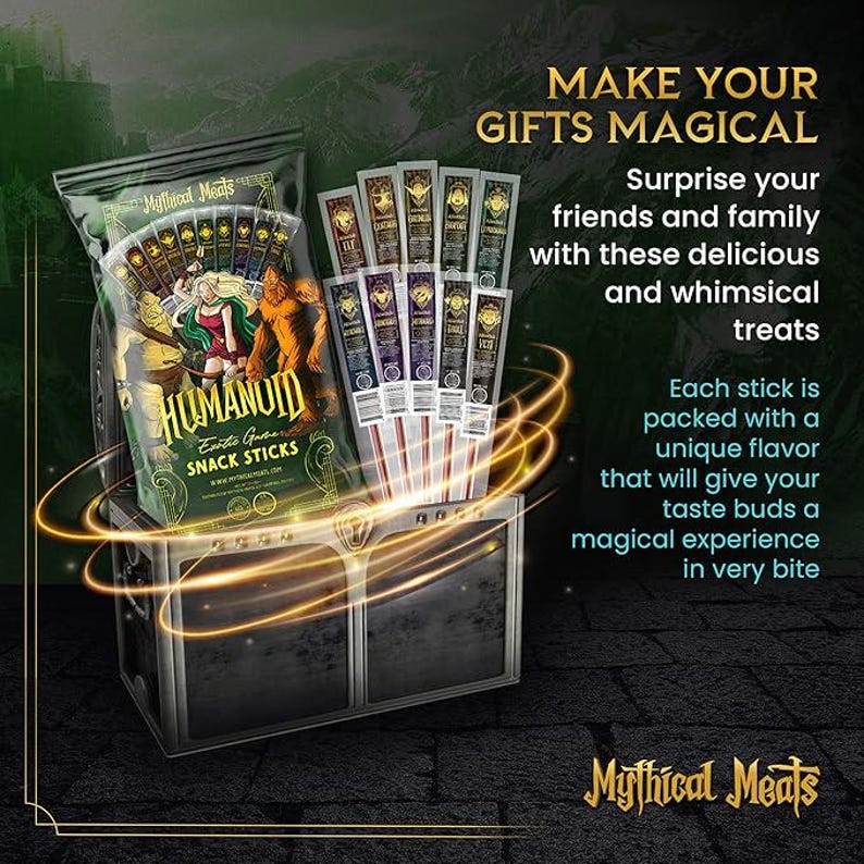 Mythical Meats® Humanoid Variety Pack - Pack of 10 1 OZ. Exotic Game ...