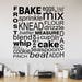Kitchen Wall Decal Baking Word Collage, Farmhouse Vinyl Wall Lettering ...