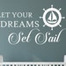 Nautical Nursery Wall Decal Let Dreams Set Sail, Vinyl Wall Lettering ...