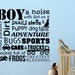 Nursery Wall Decal Definitions of a Boy, Boy Bedroom Vinyl Wall ...
