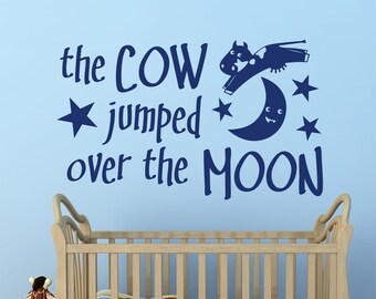 Cow Jumped Over the Moon Wall Decal Nursery or Child Room - Etsy
