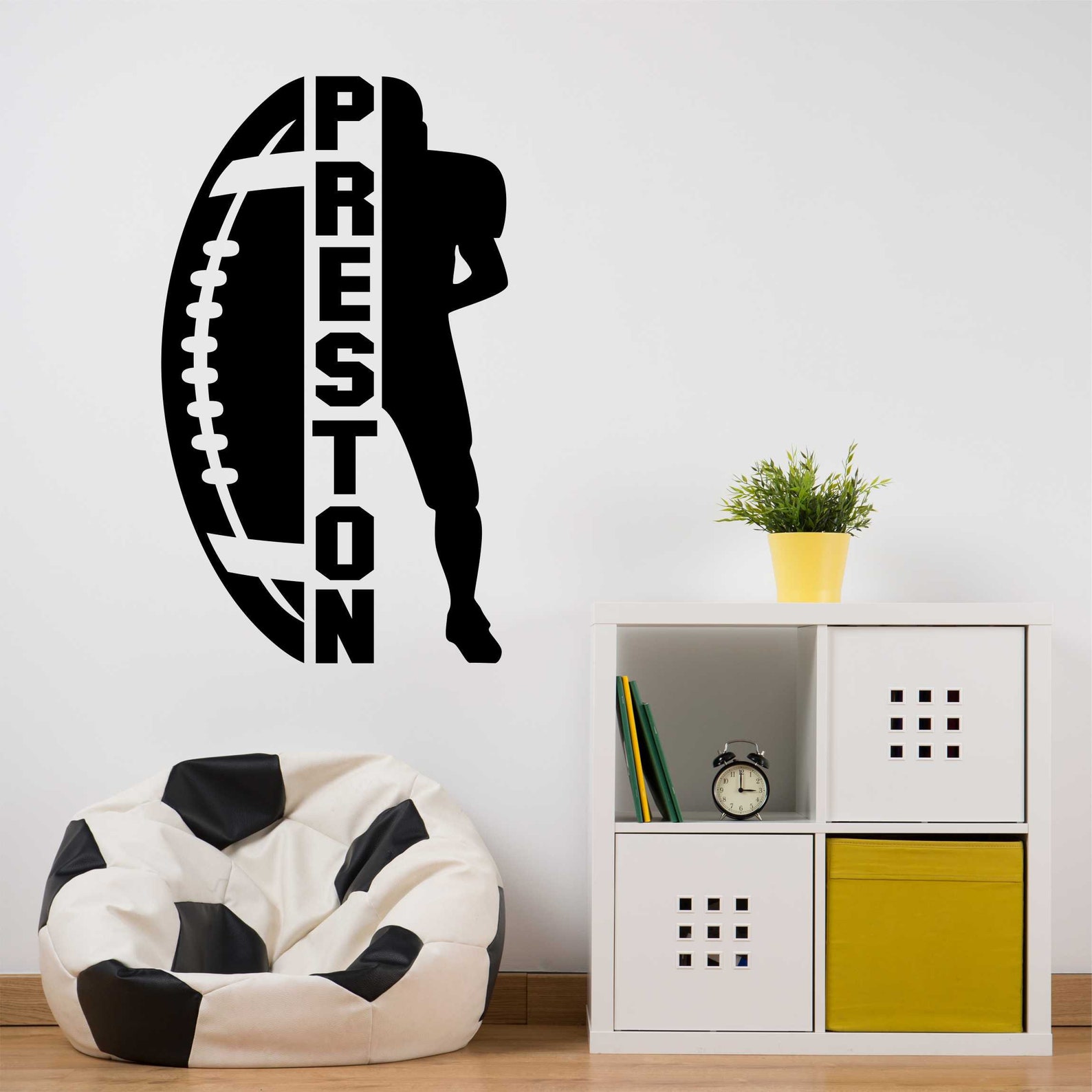 Sports Wall Decal Custom Football Player Name Vinyl Wall - Etsy