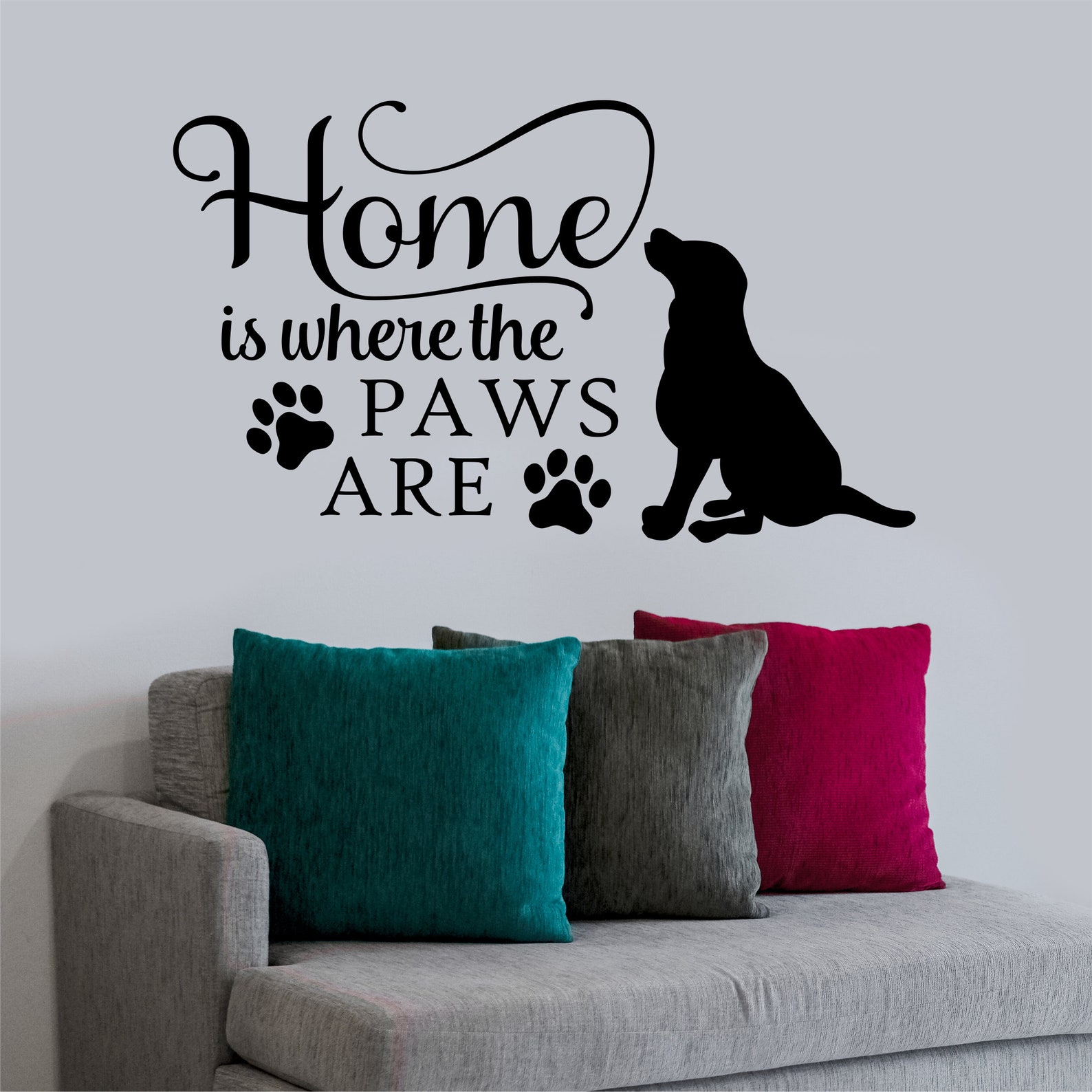 Family Pet Wall Decal Home is Where Paws Are Cat or Dog Lover - Etsy
