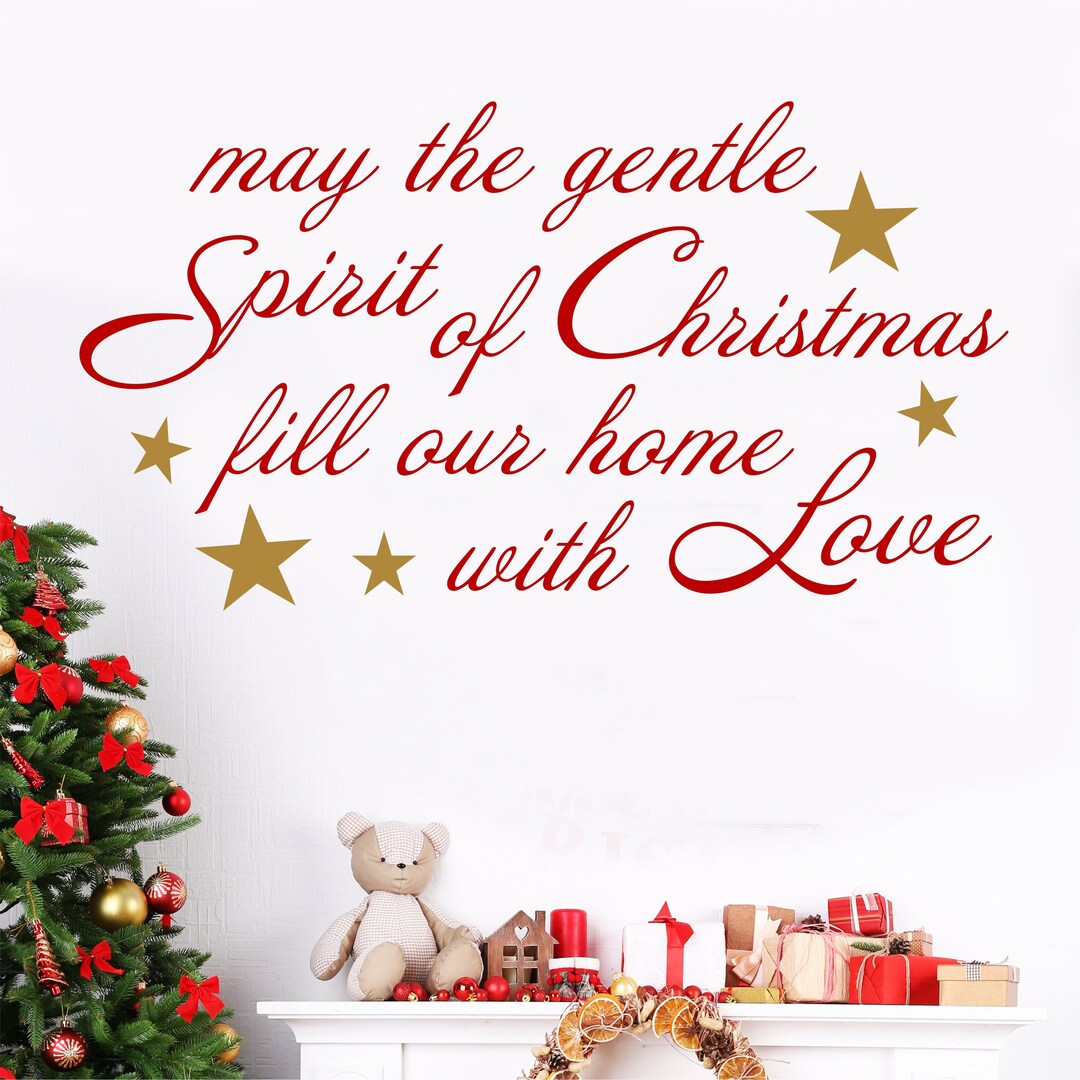 Holiday Wall Decal Spirit of Christmas Quote, Christmas Home Party Wall ...