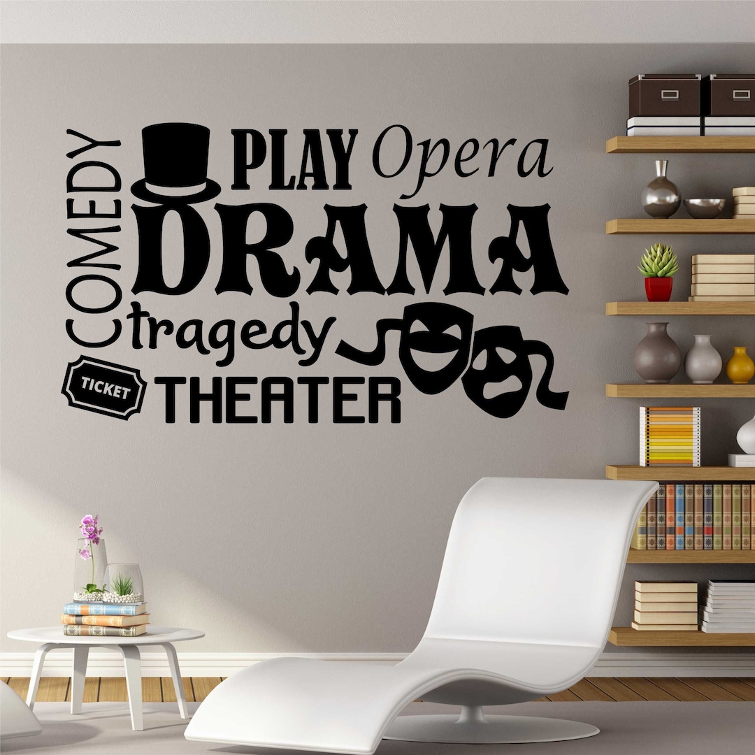 Classroom Wall Decal Drama Collage, Performing Arts Vinyl Wall ...